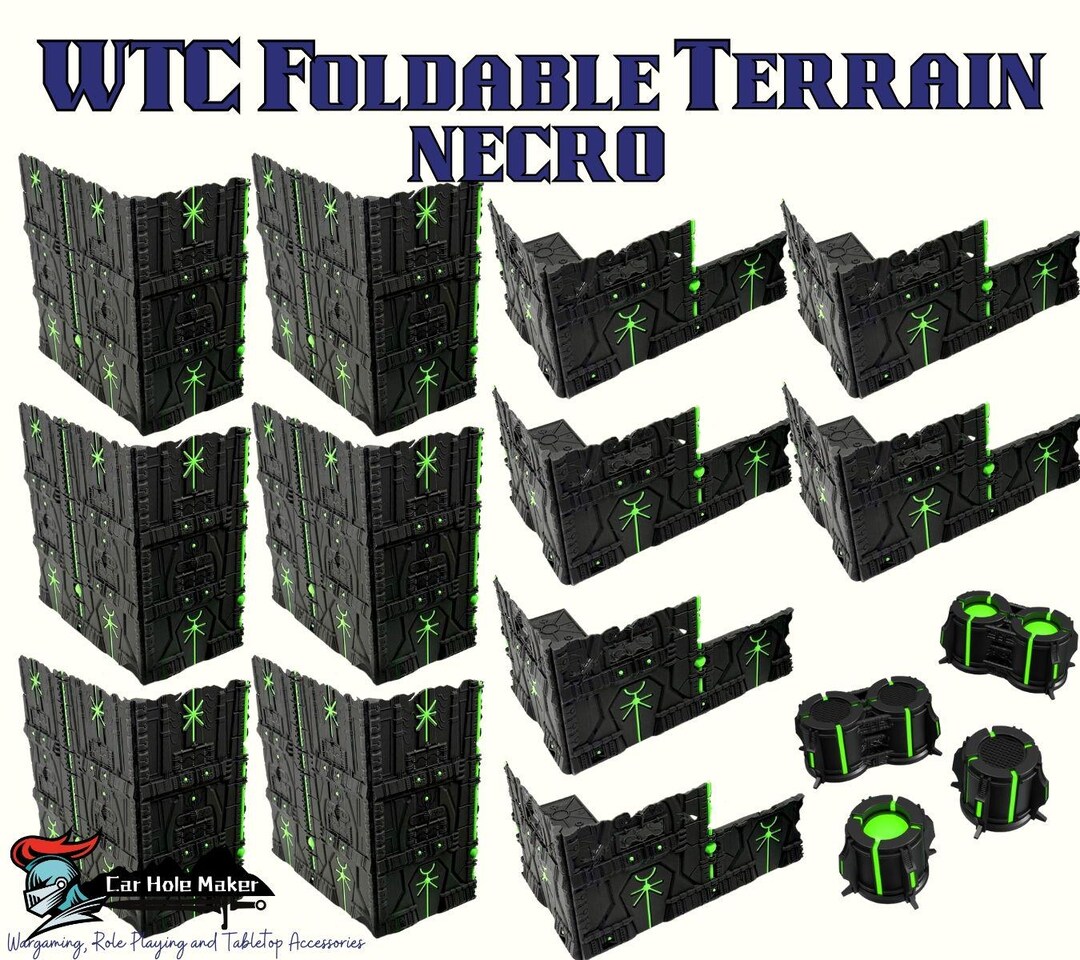 WTC 2025 40k Tournament Necro Terrain: Foldable Ruins & Containers ...