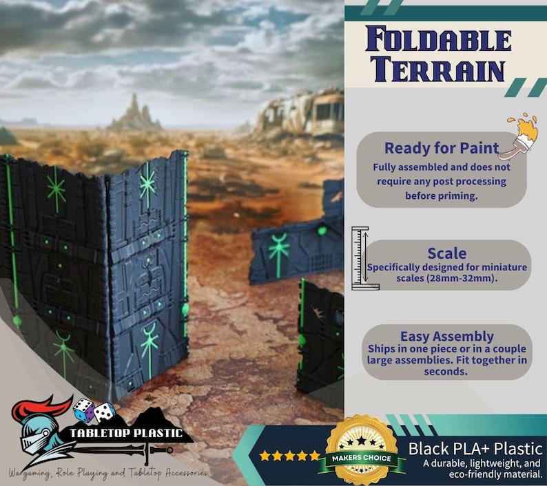 WTC 2025 40k Tournament Necron Terrain: Foldable Ruins & Containers ...