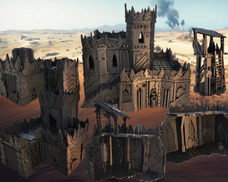 Ork Terrain for Miniature Wargaming, Warpzel-1a: Orc Settlement. Sci-fi ...