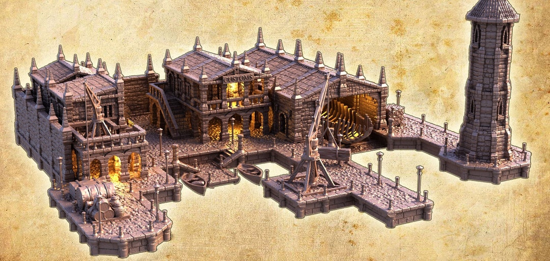 Imperial Shipyard: Medieval Fantasy Terrain, Fits Tabletop Games Like D ...