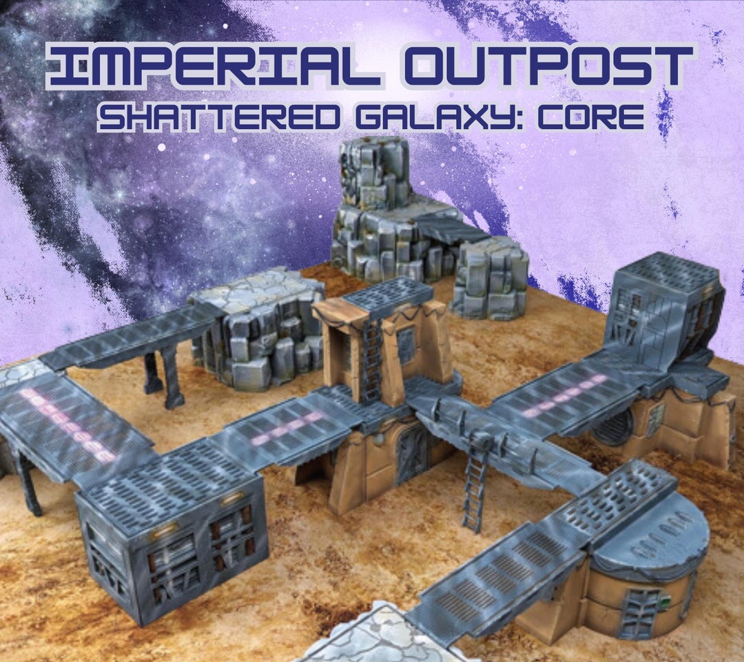 Imperial Outpost: Shattered Galaxy Core Set With Modular Buildings, Bridges, and Combat-ready ...
