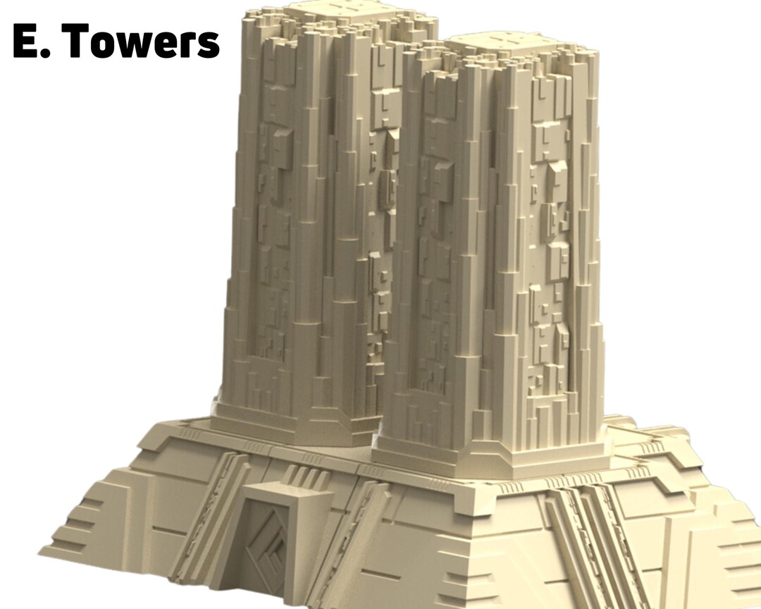 3D Printed Sci-fi Necropolis Terrain Set, Ancient Pyramid Monoliths for ...