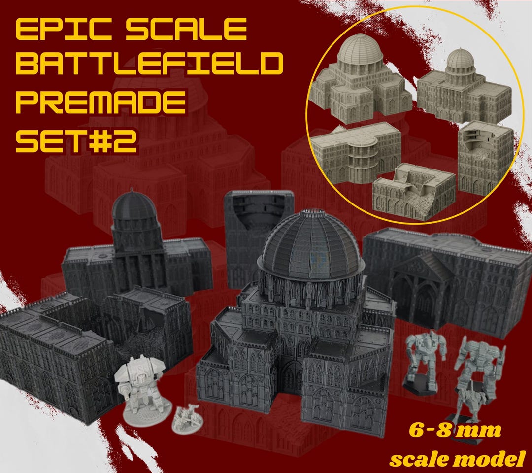 Epic-scale 6–8mm Battlefield Terrain Set for Tabletop Wargames and ...