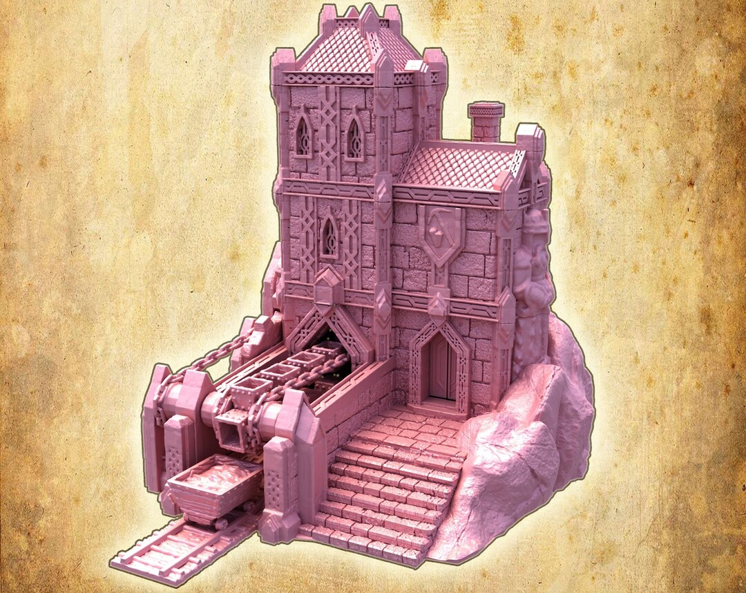 Dwarf Mining Tower: Medieval Fantasy Terrain, Fits Tabletop Games Like ...