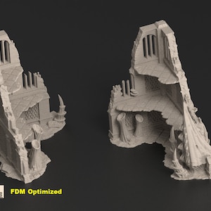 ALIEN INFESTED RUINS, Tabletop Terrain Sci-fi Destroyed City, 3D ...