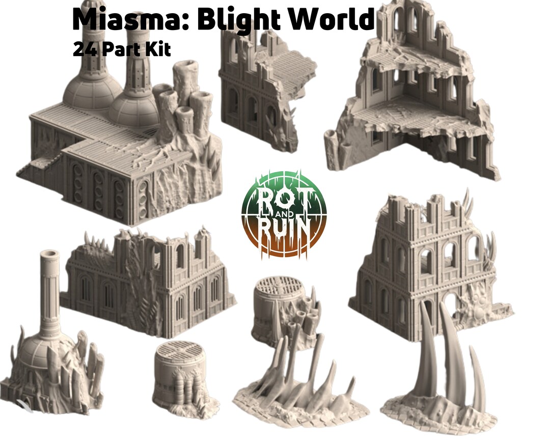 Blight World Set Wargaming Scenery. Rot and Ruin Terrain Series. World ...