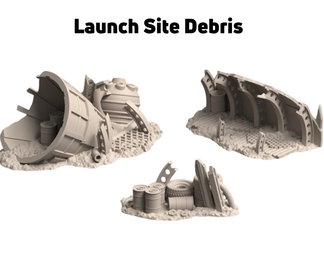 Orc Launch Complex 3D Printed Terrain Set, Scrap-built Rocket Tower ...