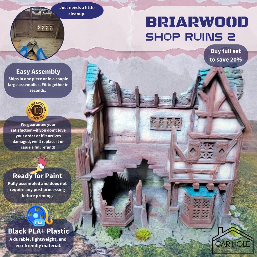 Briarwood Shop Ruins 2 RPG Terrain: Battle Damaged Shop for Dungeons ...