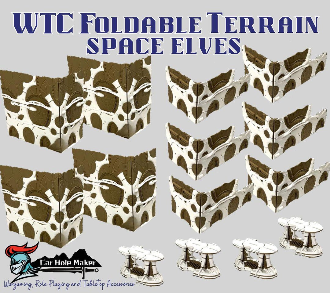 WTC 2025 Tournament Space Elves Terrain: Foldable Ruins & Containers ...