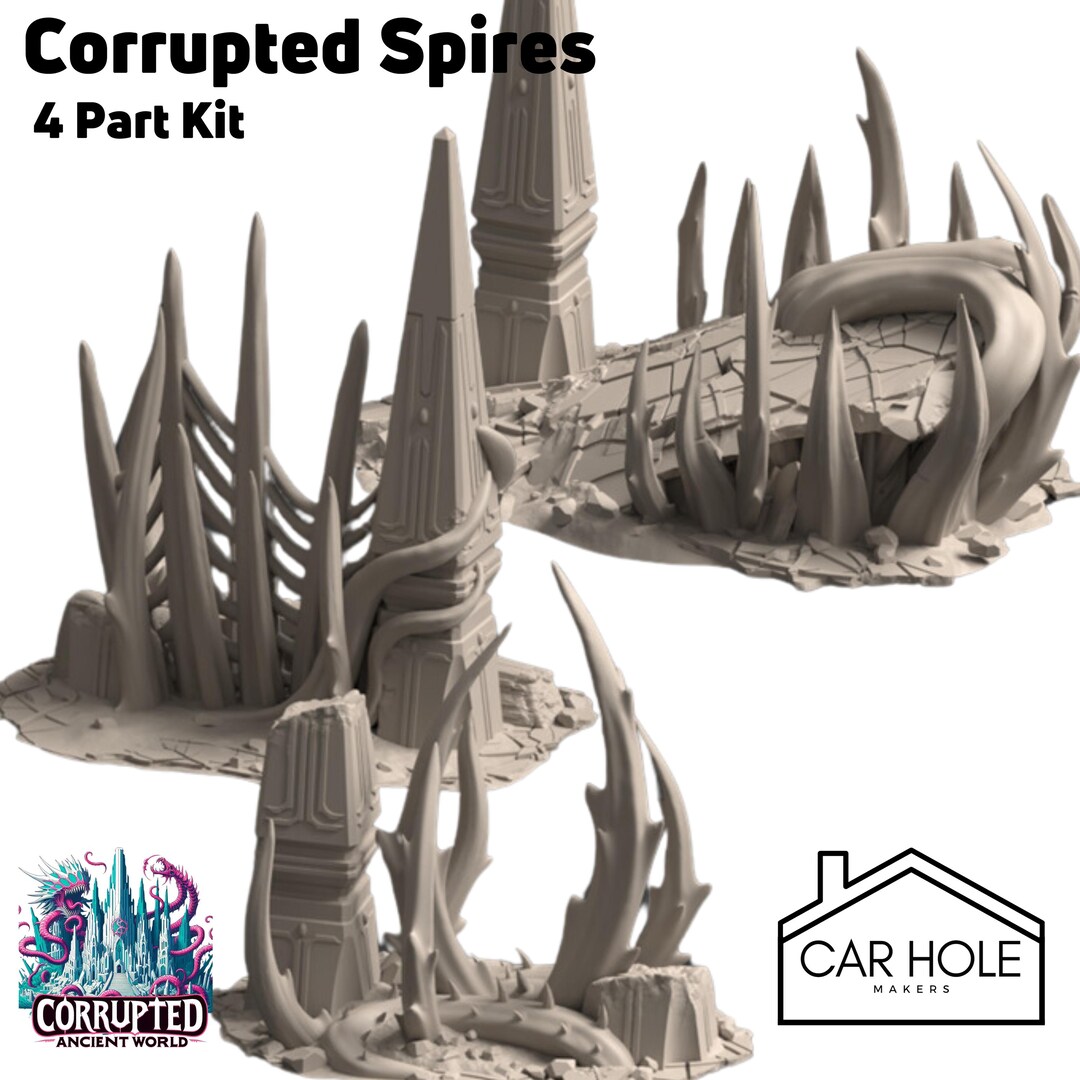 Corrupted Ancient World 3D Printed Wargame Terrain Set: Chaotic Ruins ...