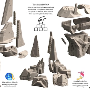 Delta-sol: Alien Border World 3D Printed Terrain Set Sleek Futuristic ...