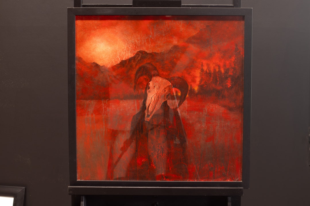 Carnage-- Oil Painting of a Skull Masked Figure in Front of a Forest ...