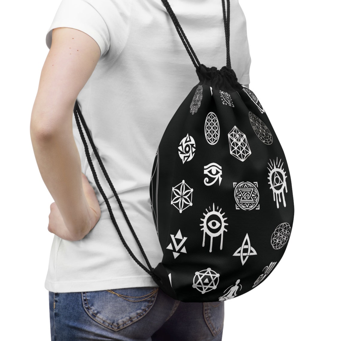 Drawstring Bag Sacred Geometry & Spirituality Design Drawstring ...