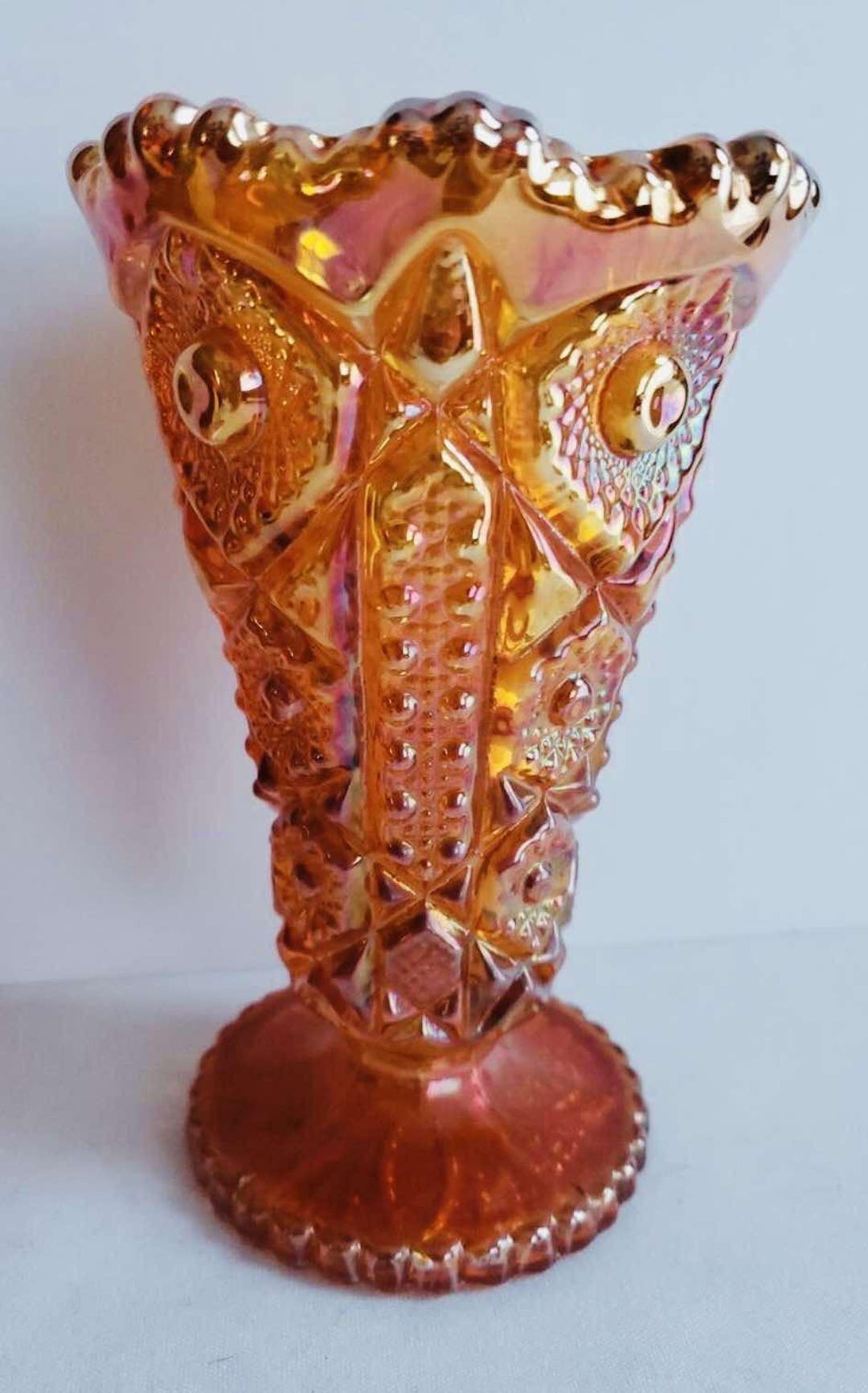 Imperial Glass, Carnival Depression Glass Vase - Etsy