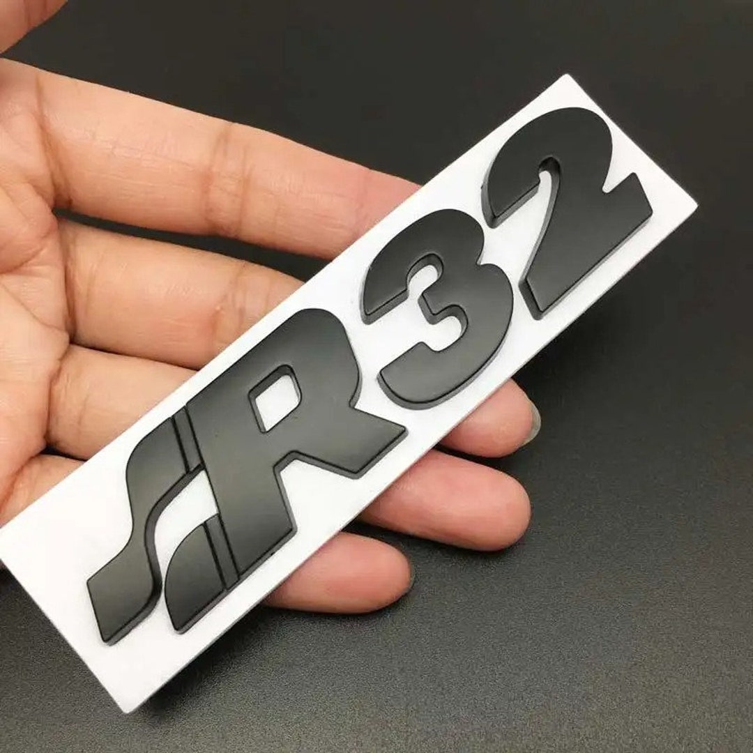R32 Logo Metal Sticker for Mk4 Mk5 R32 Car Body Trunk Emblem Badge ...