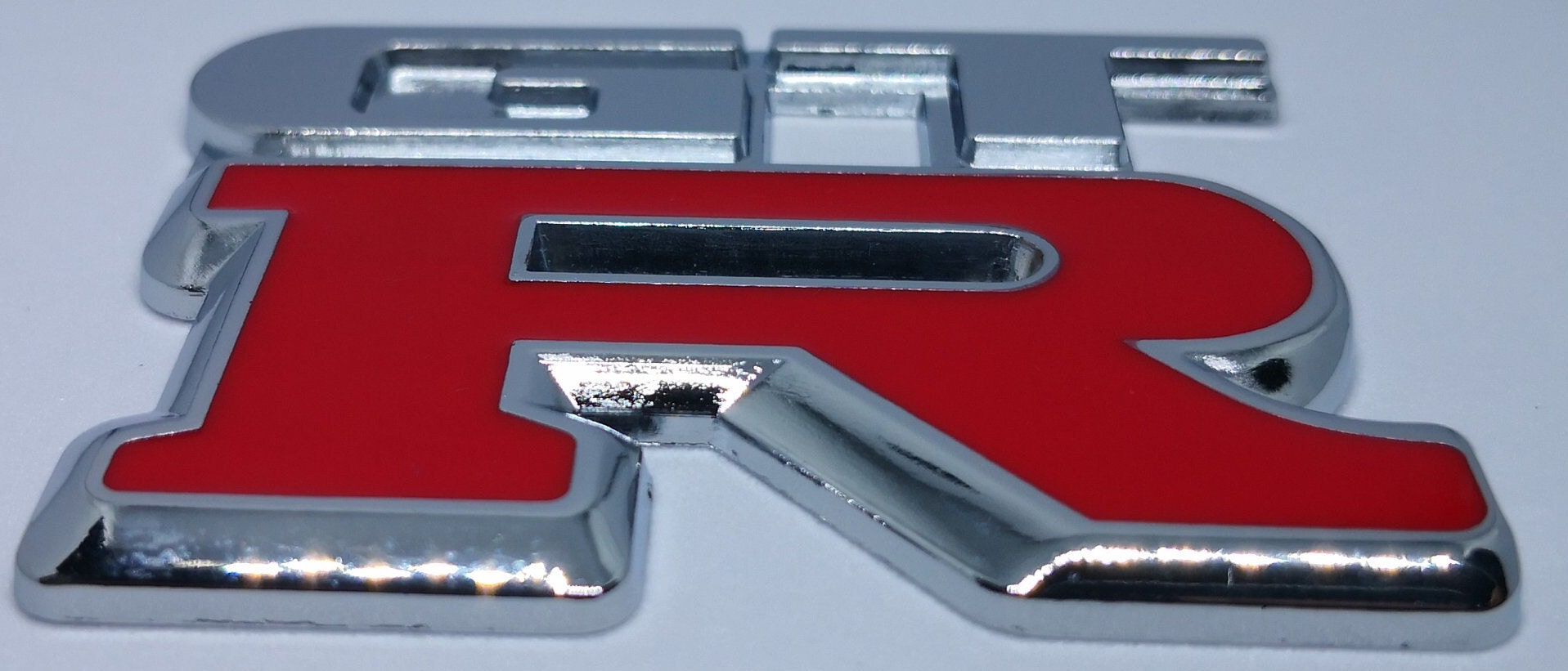 GTR Red Silver 3D Chrome Car Letters for GTR Model Trunk Emblem Badge ...