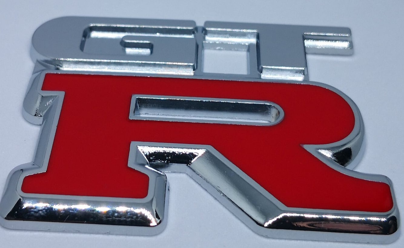 GTR Red Silver 3D Chrome Car Letters for GTR Model Trunk Emblem Badge ...