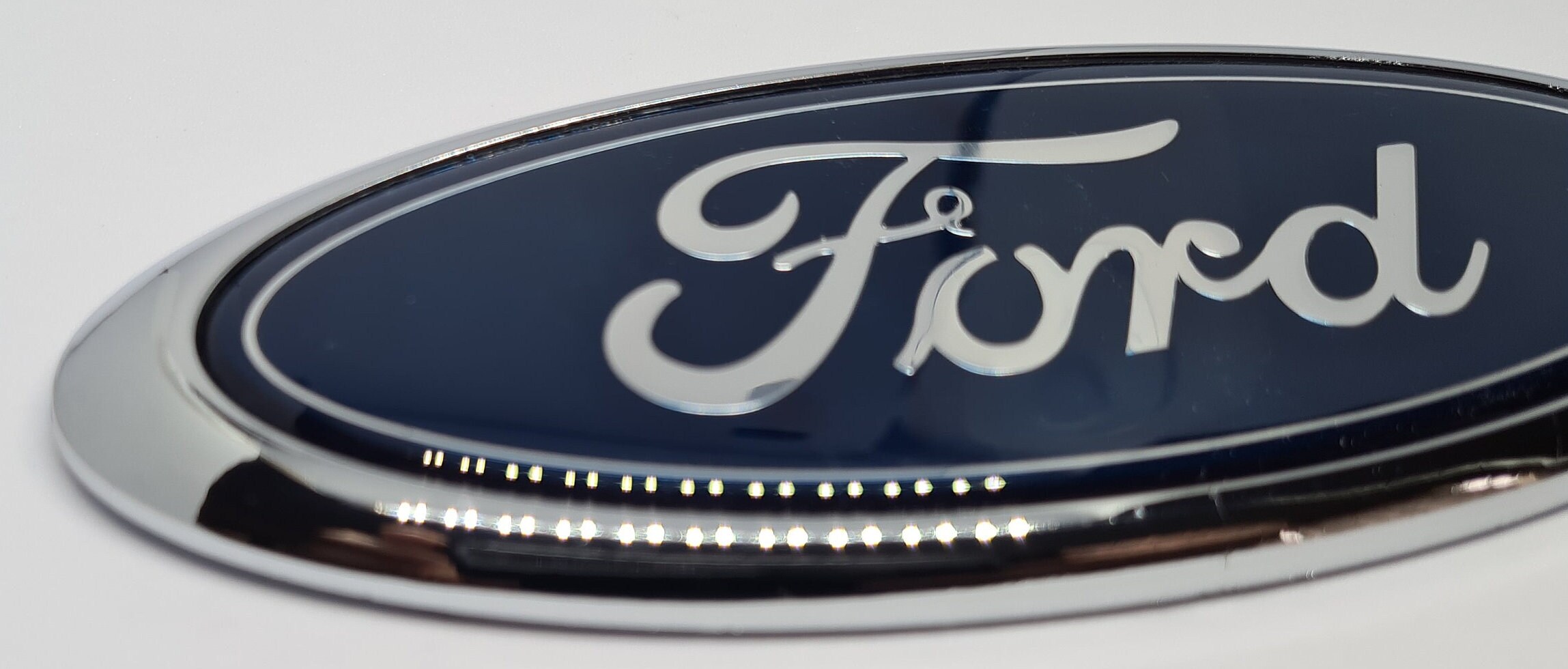 Ford Badge Oval Blue/chrome 150mm X 60mm Front/rear Emblem Focus Mondeo ...
