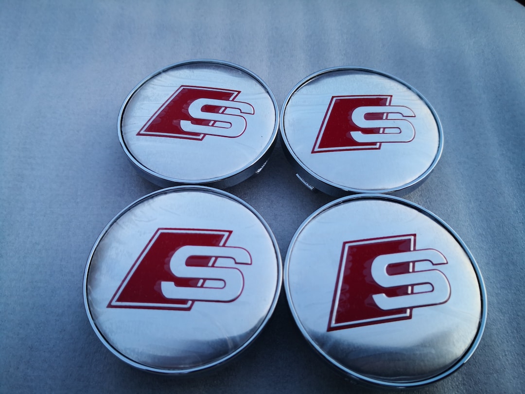 Audi S Line Alloy Wheels Center Caps Silver and Red 60MM - Etsy