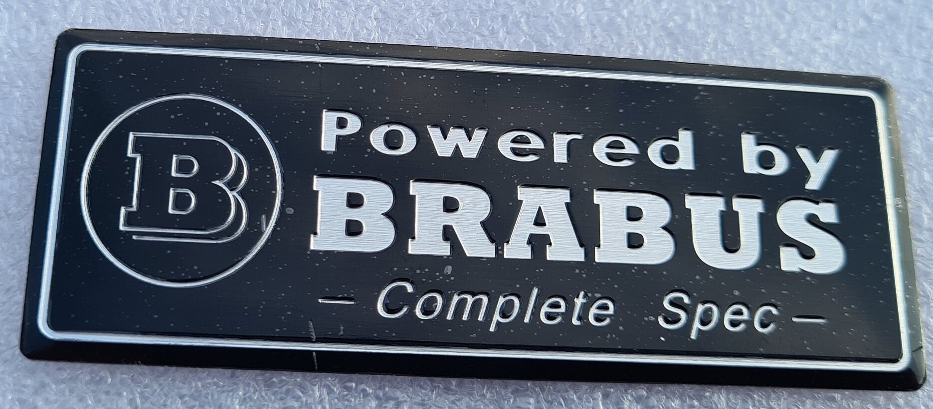 Brabus White on Black 3D Badge Emblem Decal Sticker Powered by Brabus ...