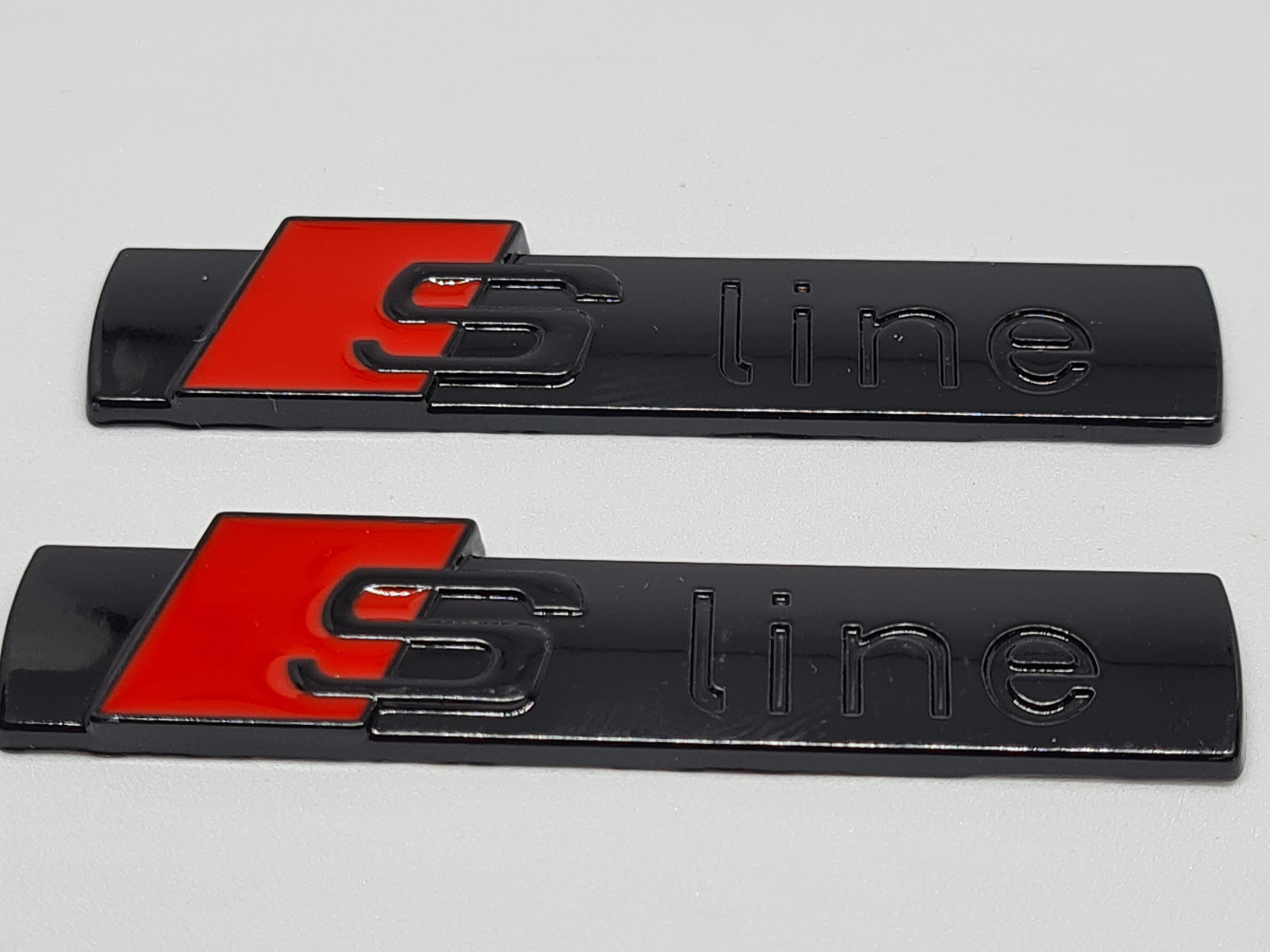 S Line Badges Emblems Gloss Black Kit Rear and Sides 1 Grill 2 Stickers ...