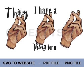 9 X Wednesday Addams Thing Hand Snap Fingers Vector PNG PDF SVG Digital ...