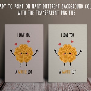 I Love You a Waffle Lot, Cute Love Card, Valentines Day Card for Him ...