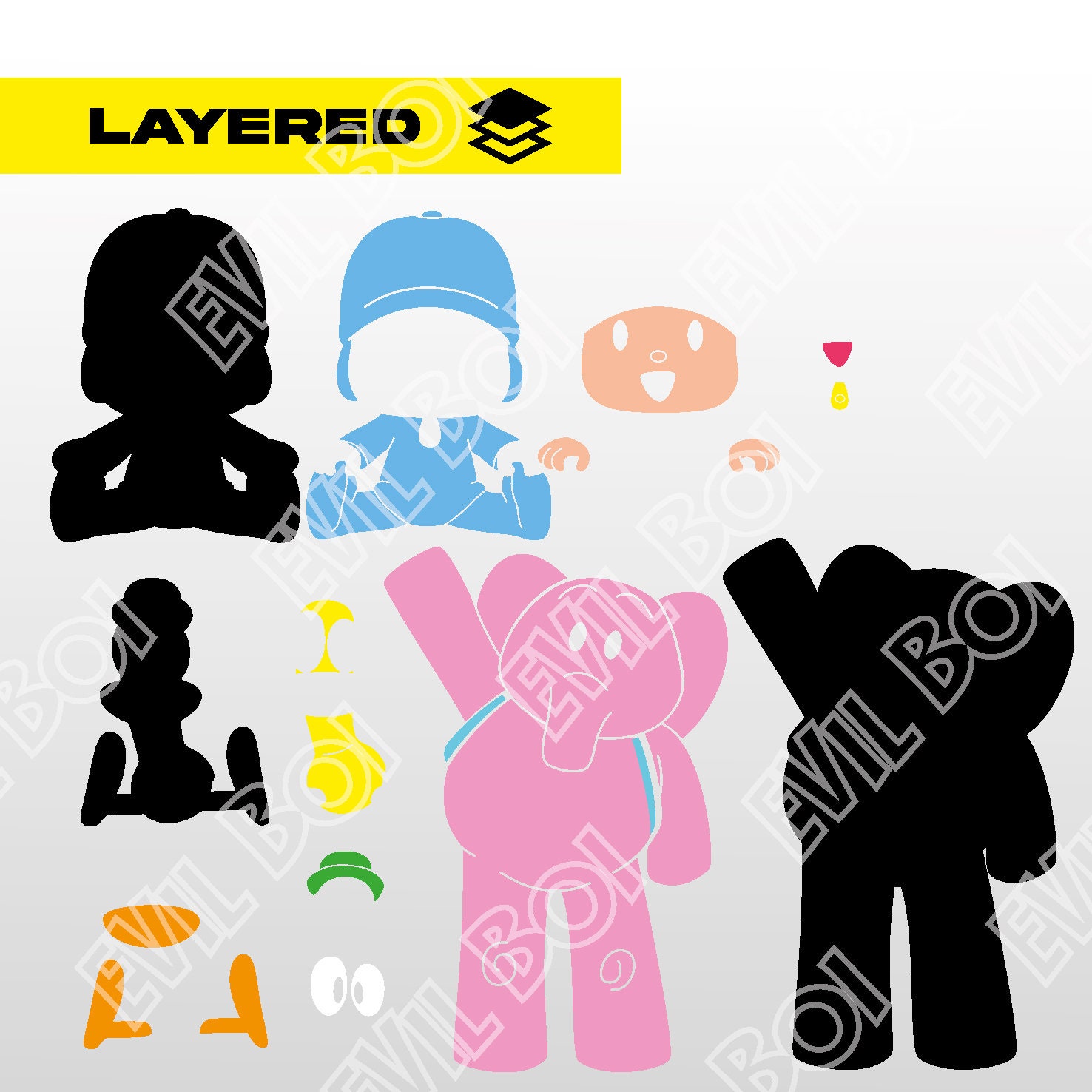 Pocoyo Pack / Svg, Png, Eps, Dxf, Jpg / Layered - Etsy