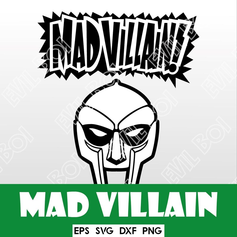 Mf Doom / MAD VILLAIN / Mf Doom / All Caps / Svg, Eps, Dxg, Png ...