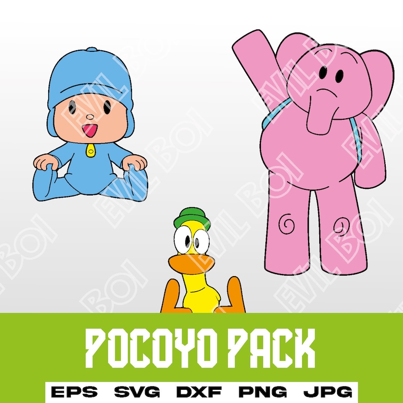 Pocoyo Pack / Svg, Png, Eps, Dxf, Jpg / Layered - Etsy