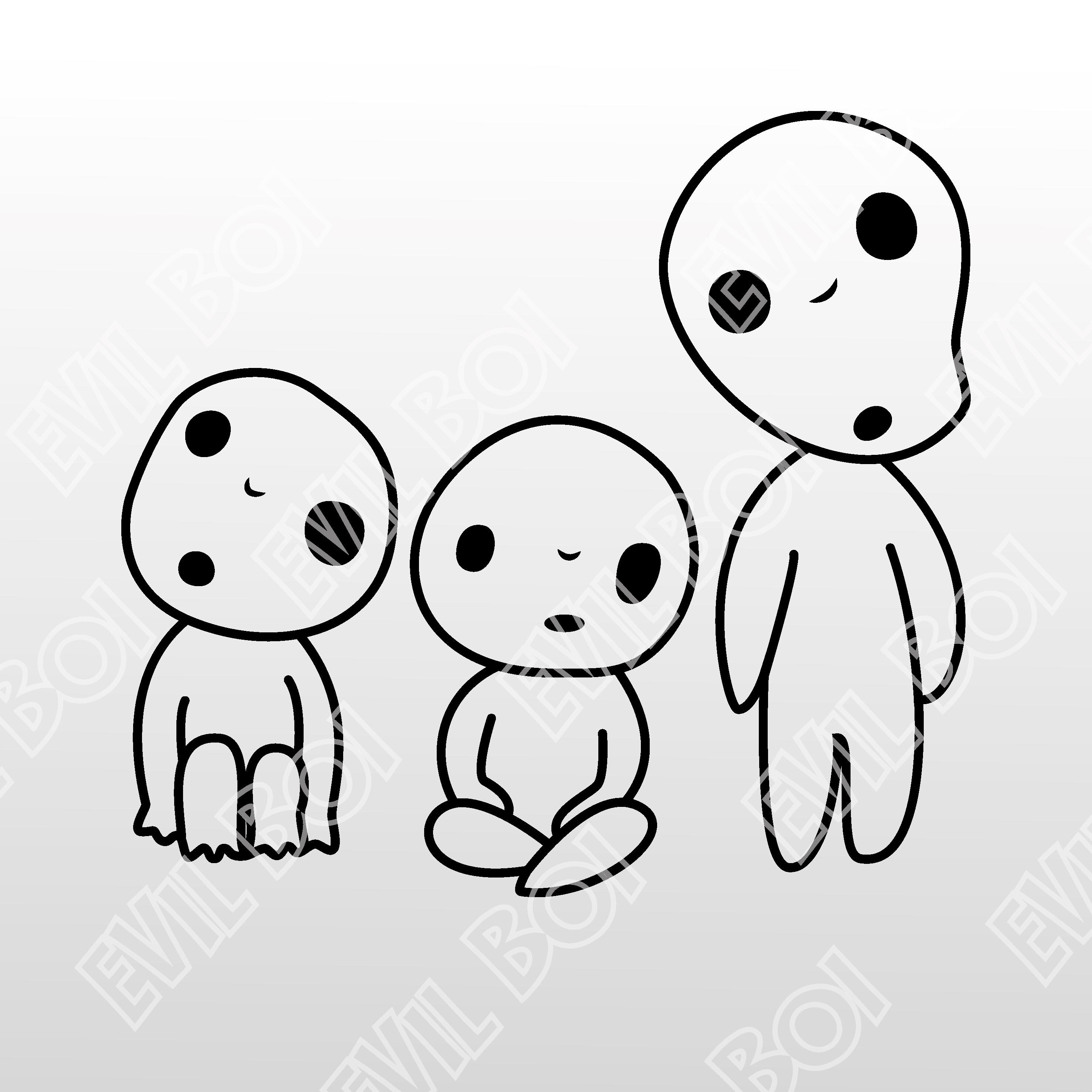 KODAMA/ Forest Spirits/ Cut Files, Svg, Eps, Dxf, Png/ Mononoke - Etsy