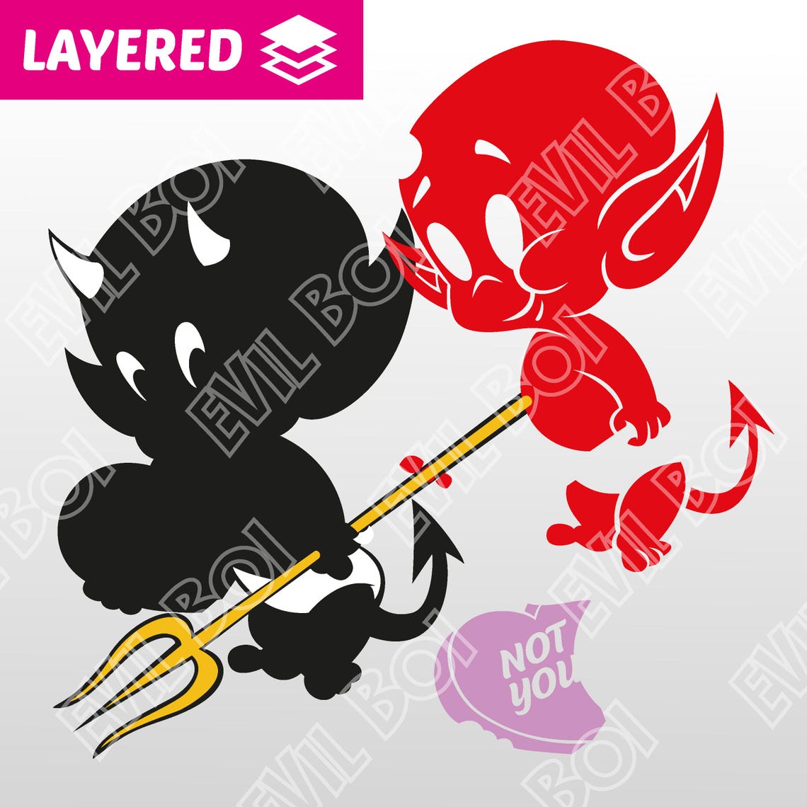 Hot Stuff/ LITTLE DEVIL/ Vector Art/ Svg/ Eps/ Png/ Dxf/ Layered - Etsy