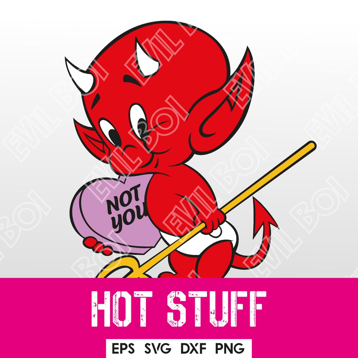 Hot Stuff/ LITTLE DEVIL/ Vector Art/ Svg/ Eps/ Png/ Dxf/ Layered - Etsy
