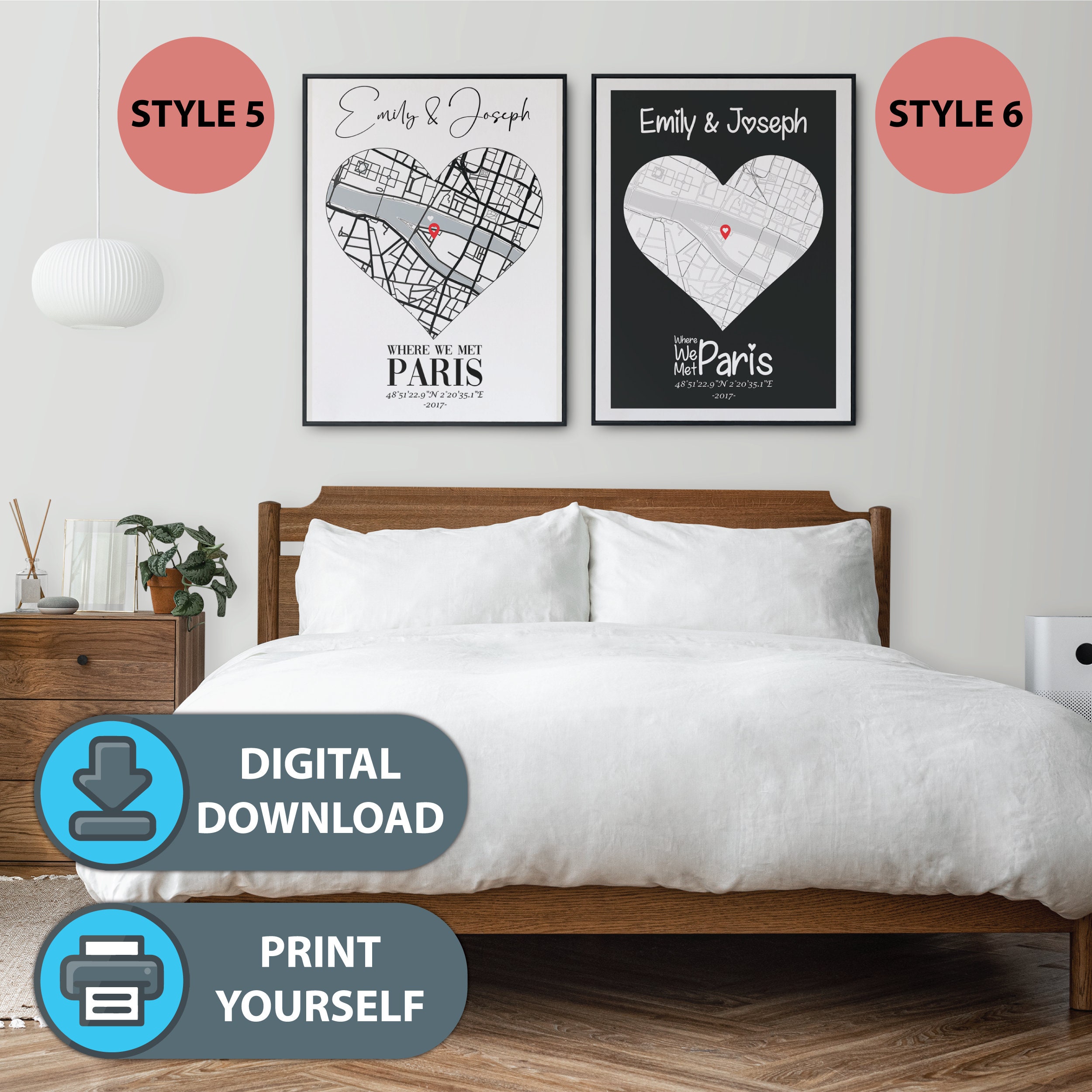 Where We Met Map Where It All Began Valentines Day Gifts Gift for Her ...