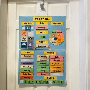My First Calendar, All About Today Calendar, Felt Learning Board ...