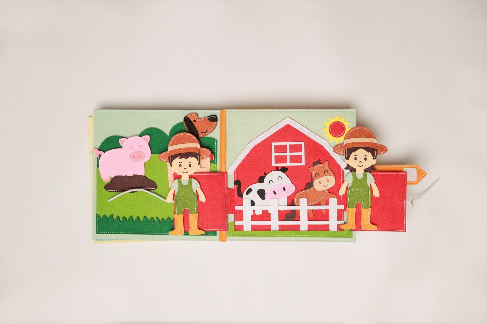 Handmade Felt Farm Quiet Book, Montessori Activity Book, Busy Quiet ...