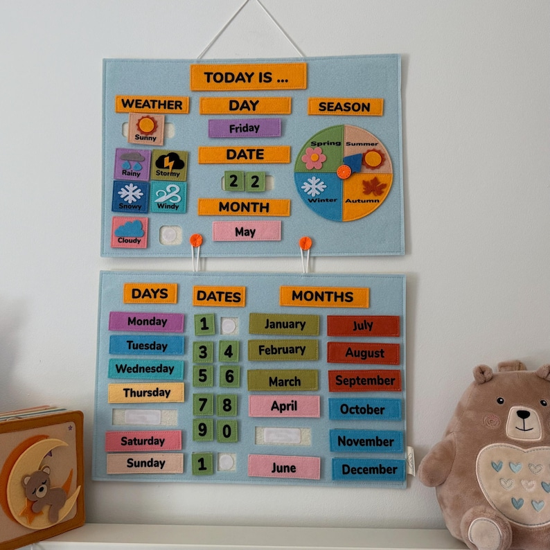My First Calendar, All About Today Calendar, Felt Learning Board ...