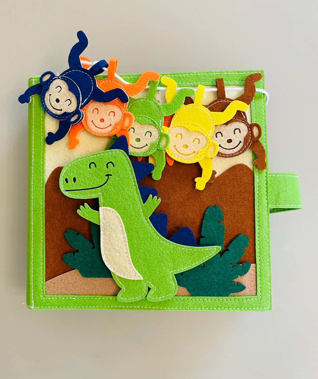 Dinosaur Busy Book, Felt Busy Book, Activity Books, Sensory Montessori ...