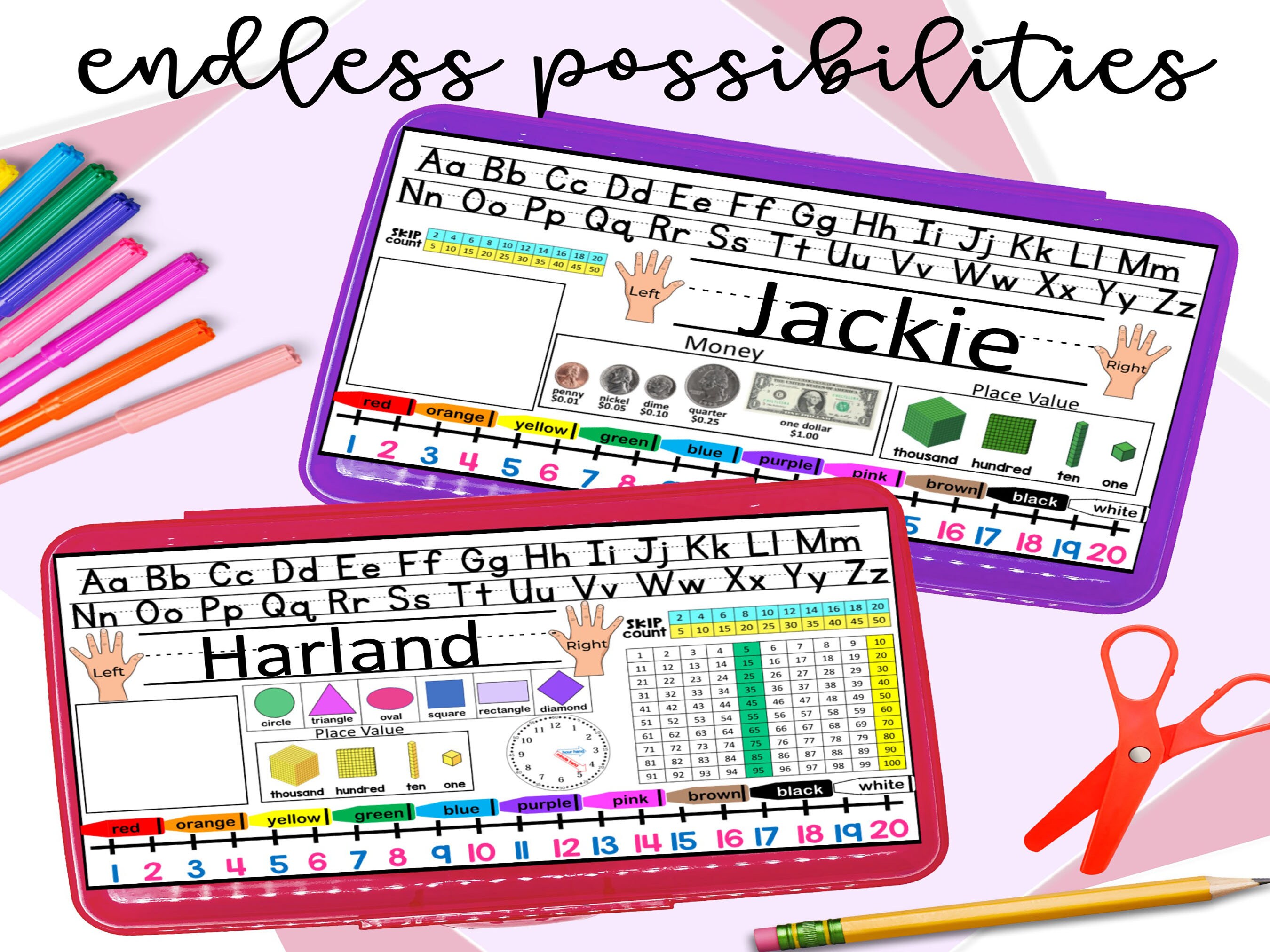Name Plates for Pencil Boxes Fully Customizable for Individualization ...