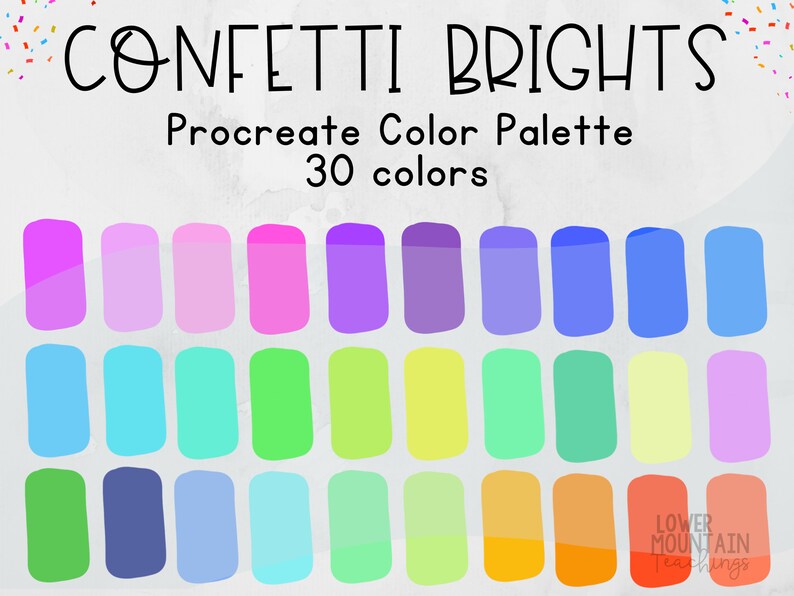 Procreate Color Palette, Color Swatches, Bright Colors, iPad Lettering ...