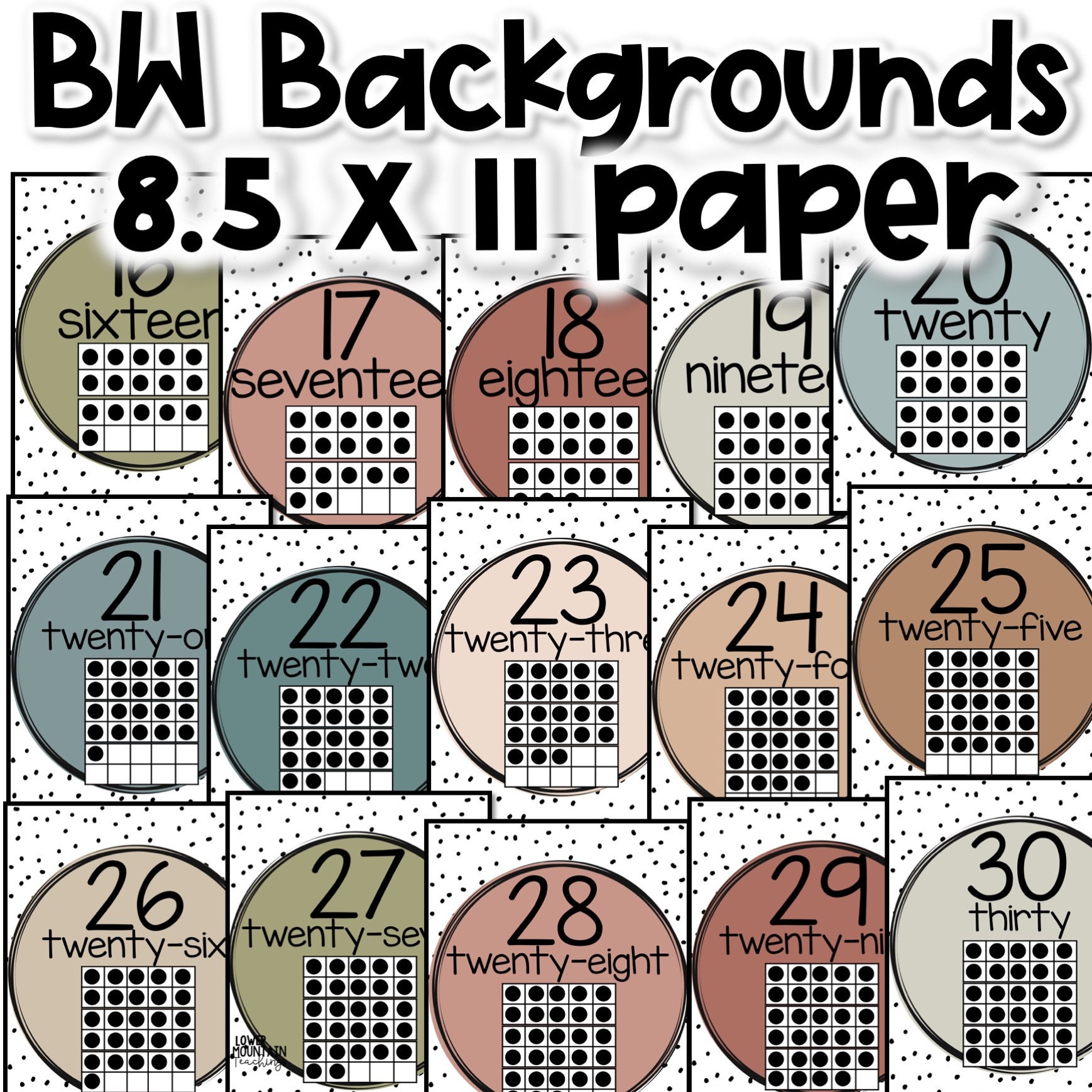 Number Line and Number Posters Boho Colors Boho Classroom Decor - Etsy