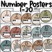 Number Line and Number Posters Boho Colors Boho Classroom Decor - Etsy