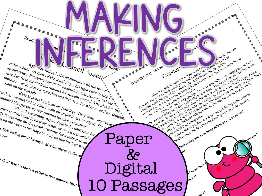 Making Inferences Finding Text Evidence Reading Passages - Etsy