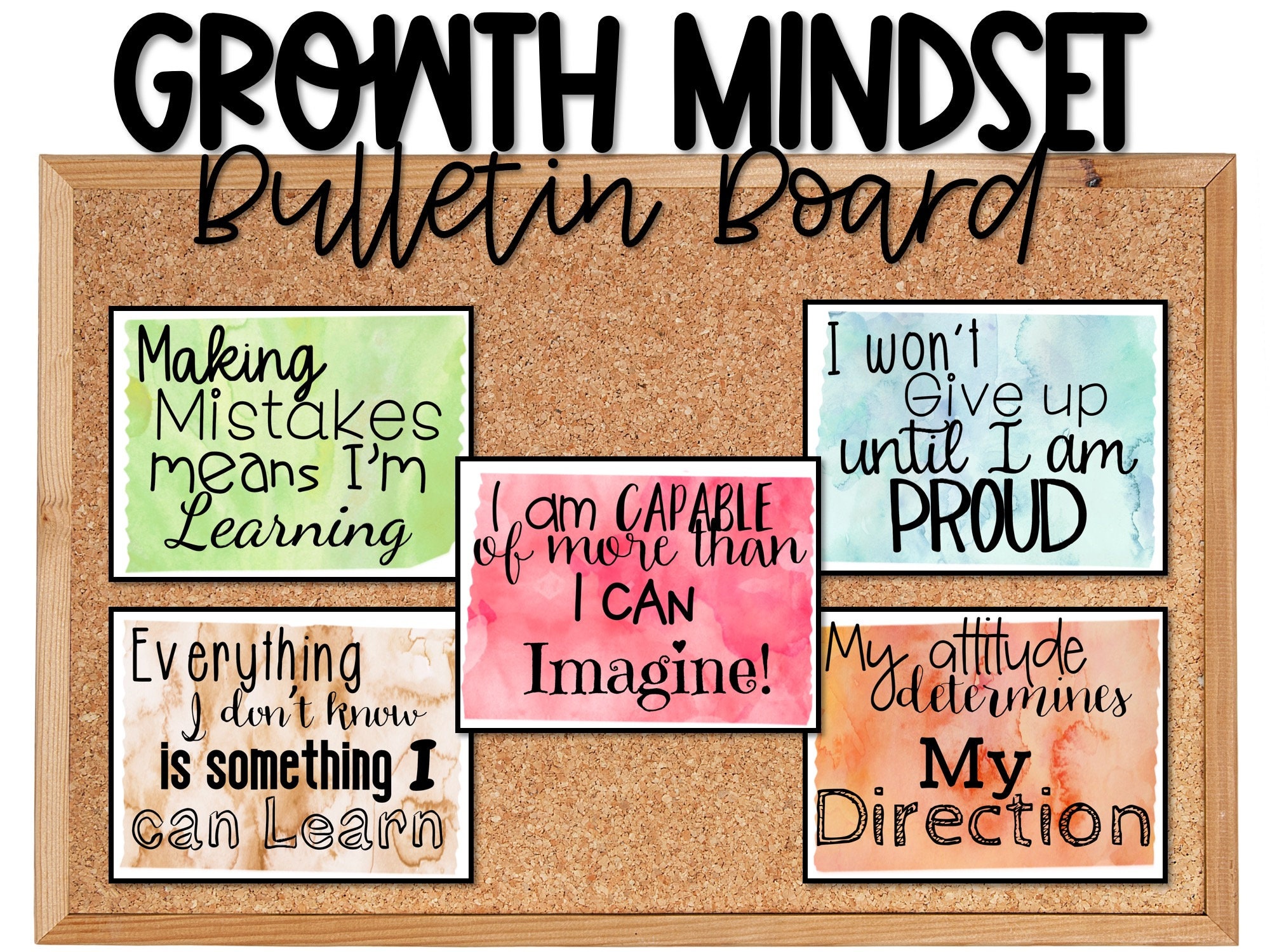 Growth Mindset Positive Sayings Bulletin Board Display - Etsy