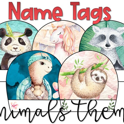 Name Tags or Labels Animal Theme - Etsy