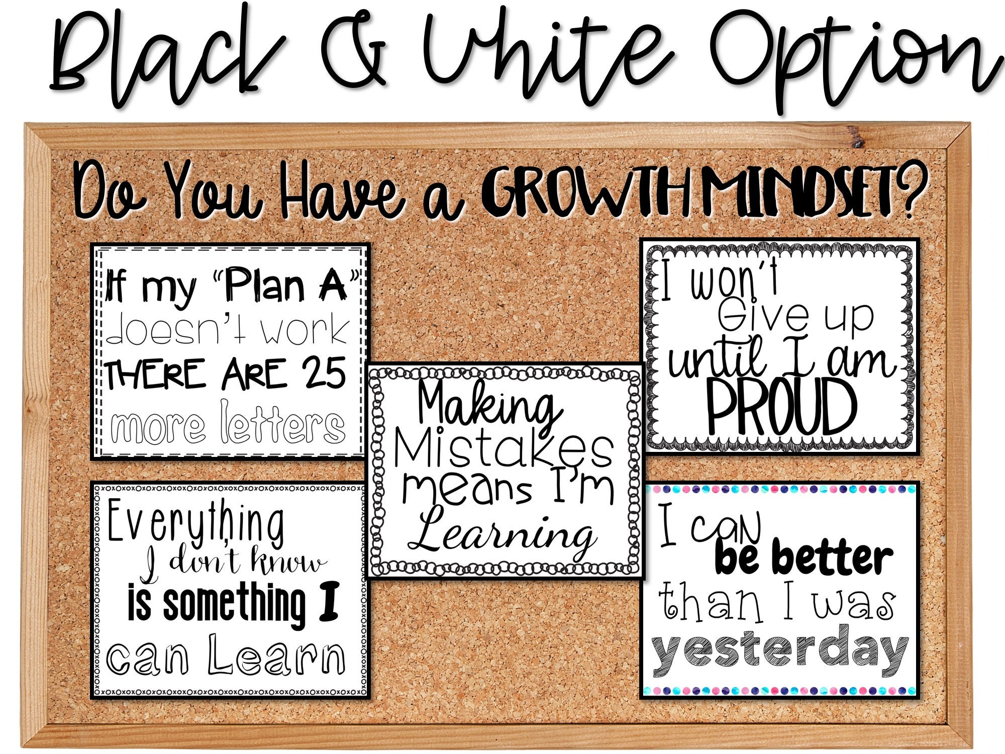Growth Mindset Positive Sayings Bulletin Board Display - Etsy