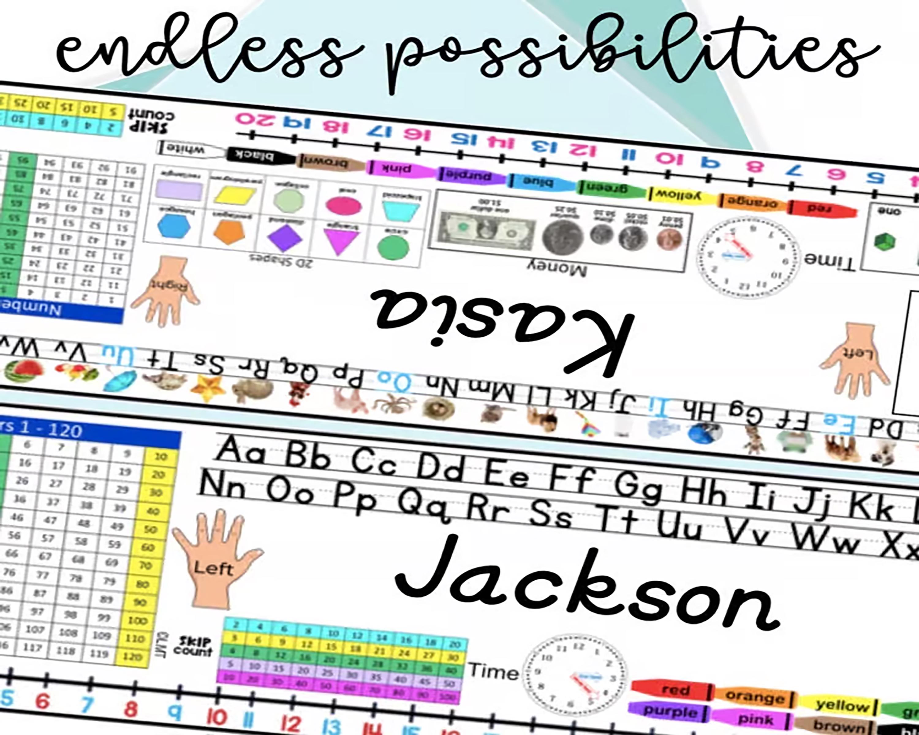 Student Desk Name Tags Fully Customizable Editable Design Your Own - Etsy