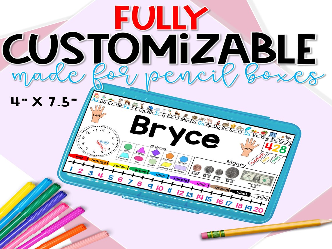 Name Plates for Pencil Boxes Fully Customizable for Individualization ...