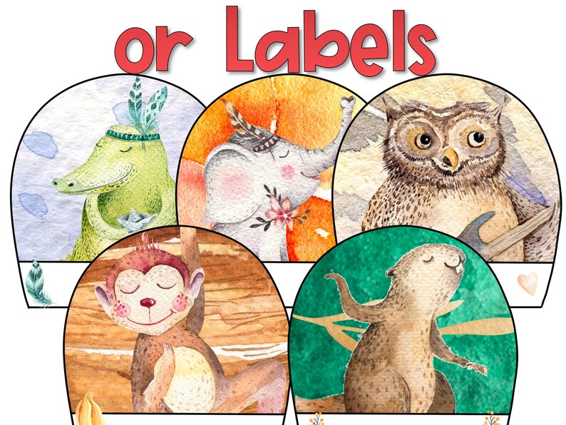 Name Tags or Labels Animal Theme - Etsy