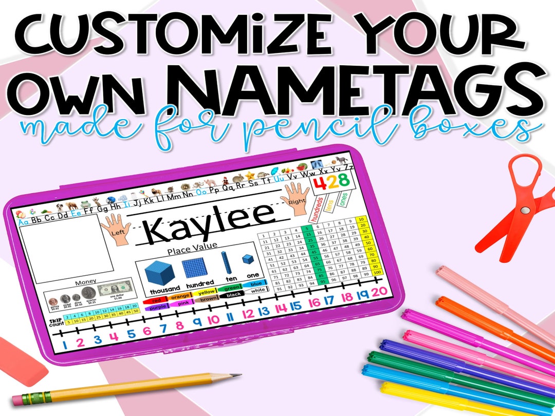 Name Plates for Pencil Boxes Fully Customizable for Individualization ...
